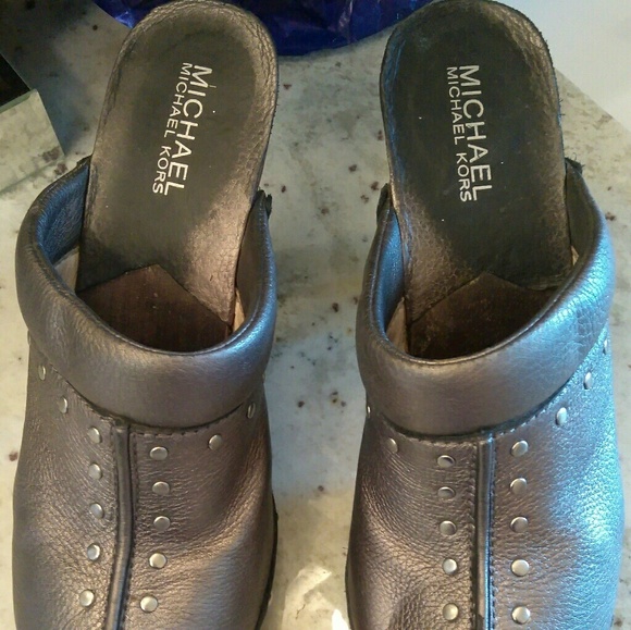 Michael Kors | Shoes | Authentic Michael Kors Leather Clogs | Poshmark